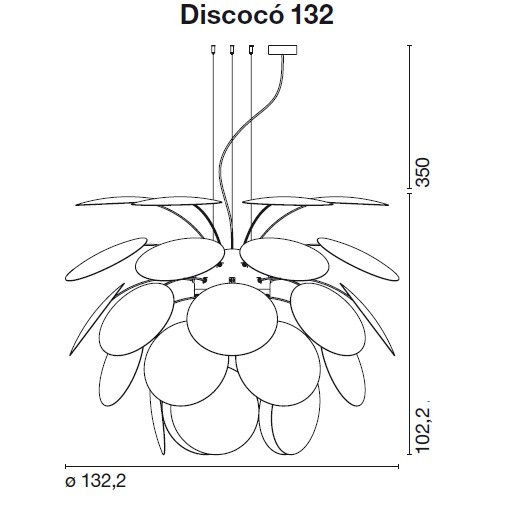Discoco Suspension Noir et Or par Marset